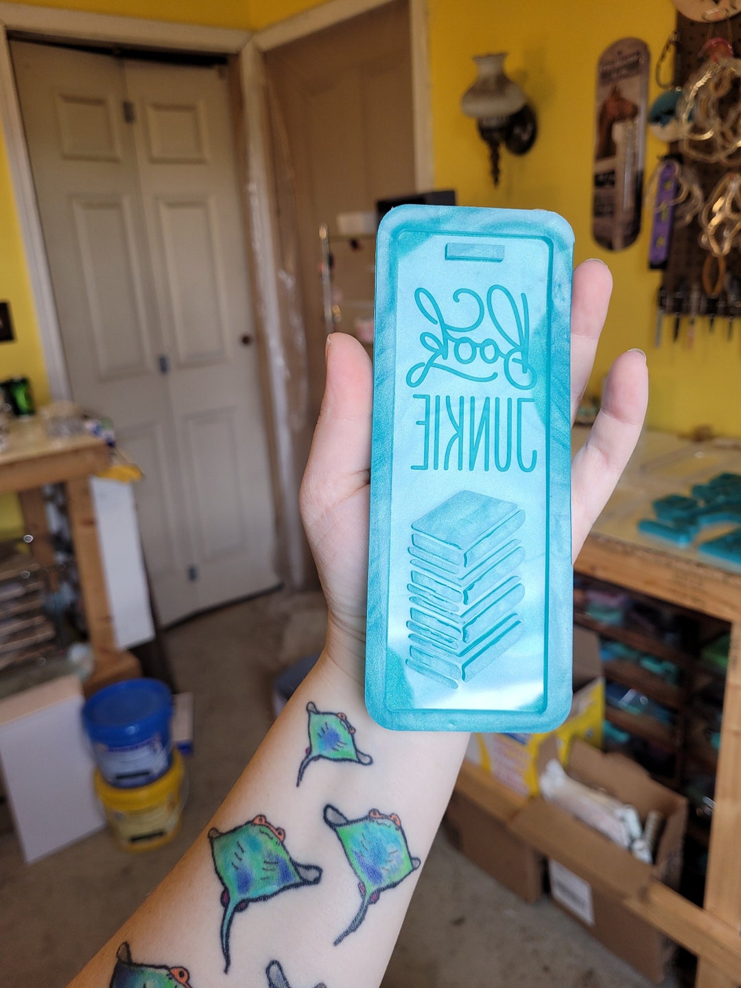 6 Inch, Bookmark Mold, Book Junkie Mold, Reading Mold, Silicone Mold ...