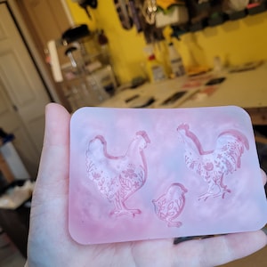 Chicken Mold, Silicone Mold, Mold, Resin Mold, Rooster Mold, Craft Mold ...