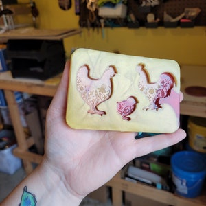 Chicken Mold, Silicone Mold, Mold, Resin Mold, Rooster Mold, Craft Mold ...