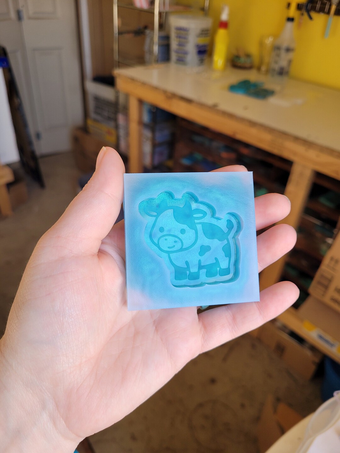 Cow Mold, Silicone Mold, Badge Reel Mold, Mold, Resin Mold, Farm Animal ...