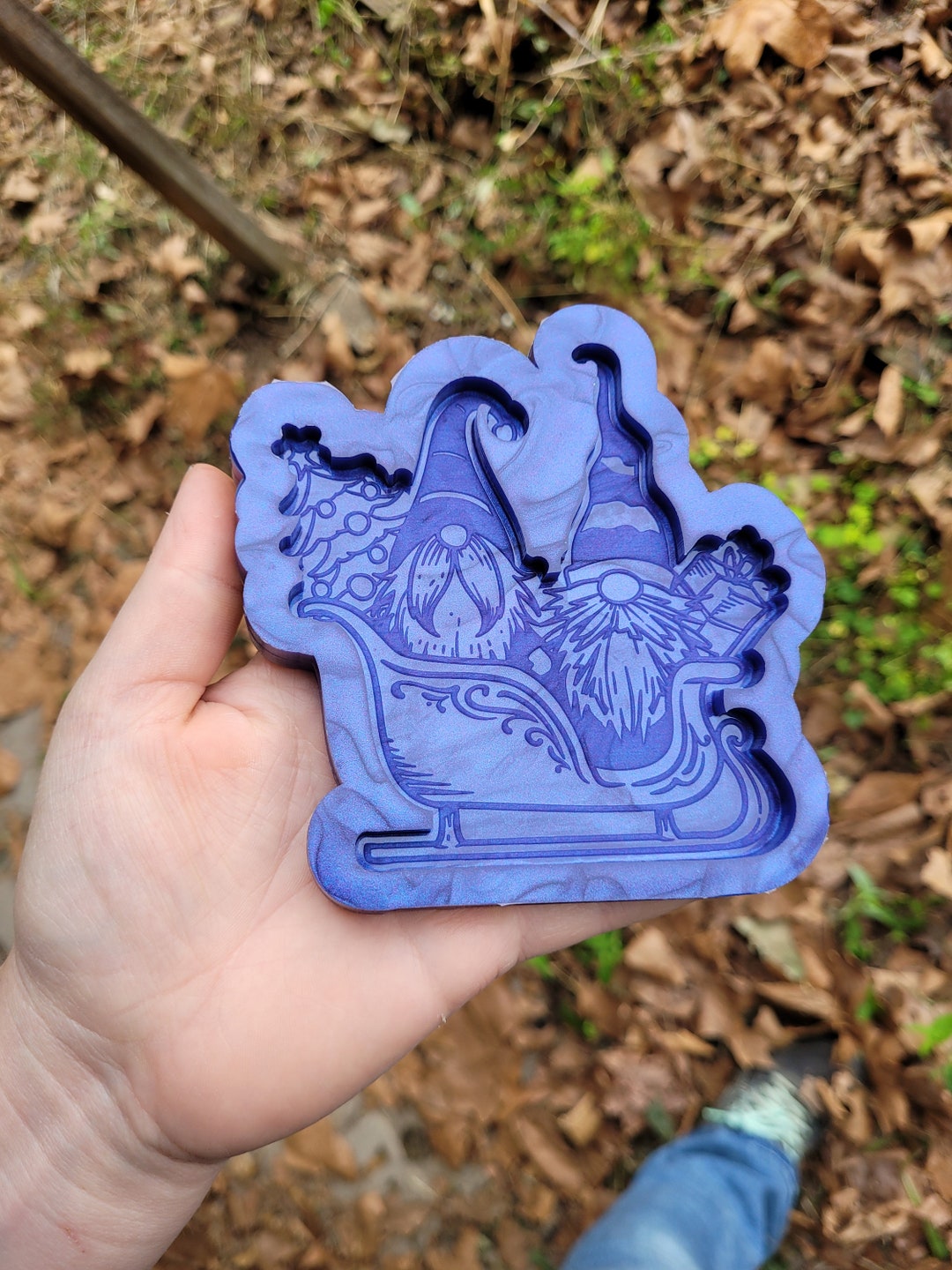 Gnomes in Sled Mold, Resin Mold, Crafting Mold, Gnome Mold, Sled Mold ...