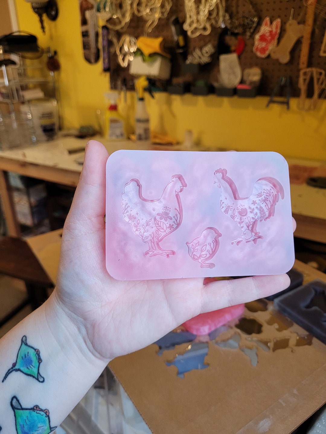 Chicken Mold, Silicone Mold, Mold, Resin Mold, Rooster Mold, Craft Mold ...