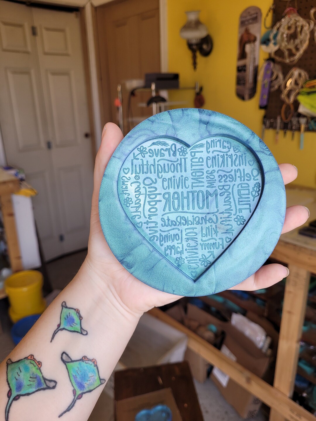 4 Inch, Mother Heart Mold, Mother Mold, Mama Mold, Floral Mold, Resin ...