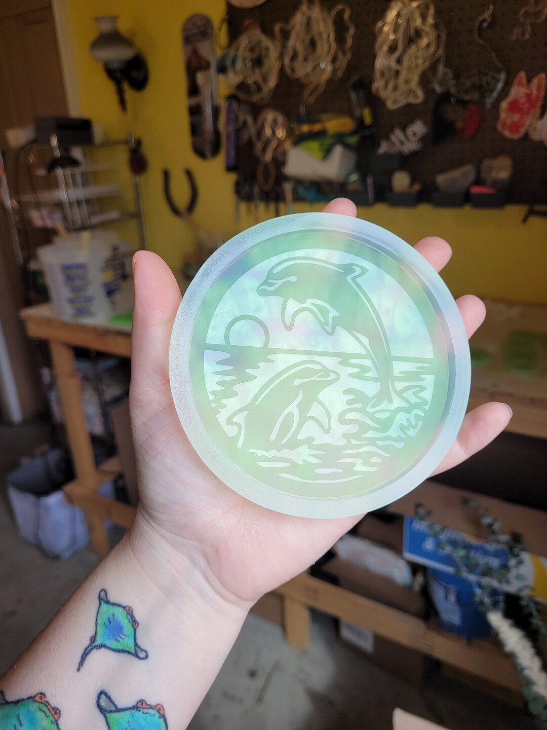 Dolphin Coaster Mold, Resin Mold, Crafting Mold, Dolphin Mold, Ocean ...