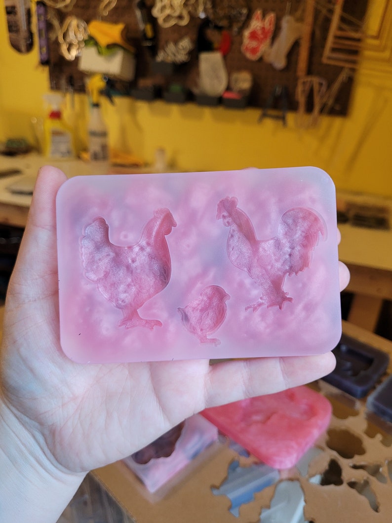 Chicken Mold, Silicone Mold, Mold, Resin Mold, Rooster Mold, Craft Mold ...