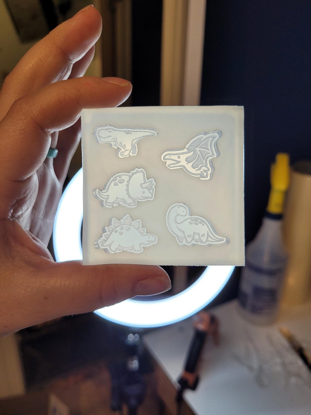 1 Inch Dino Mold, T Rex Mold, Triceratops Mold, Long Neck Dinosaur Mold ...