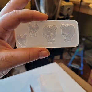 Chicken Mold, Chicken Earring Mold, Stud Earring Mold, Easter Earring ...