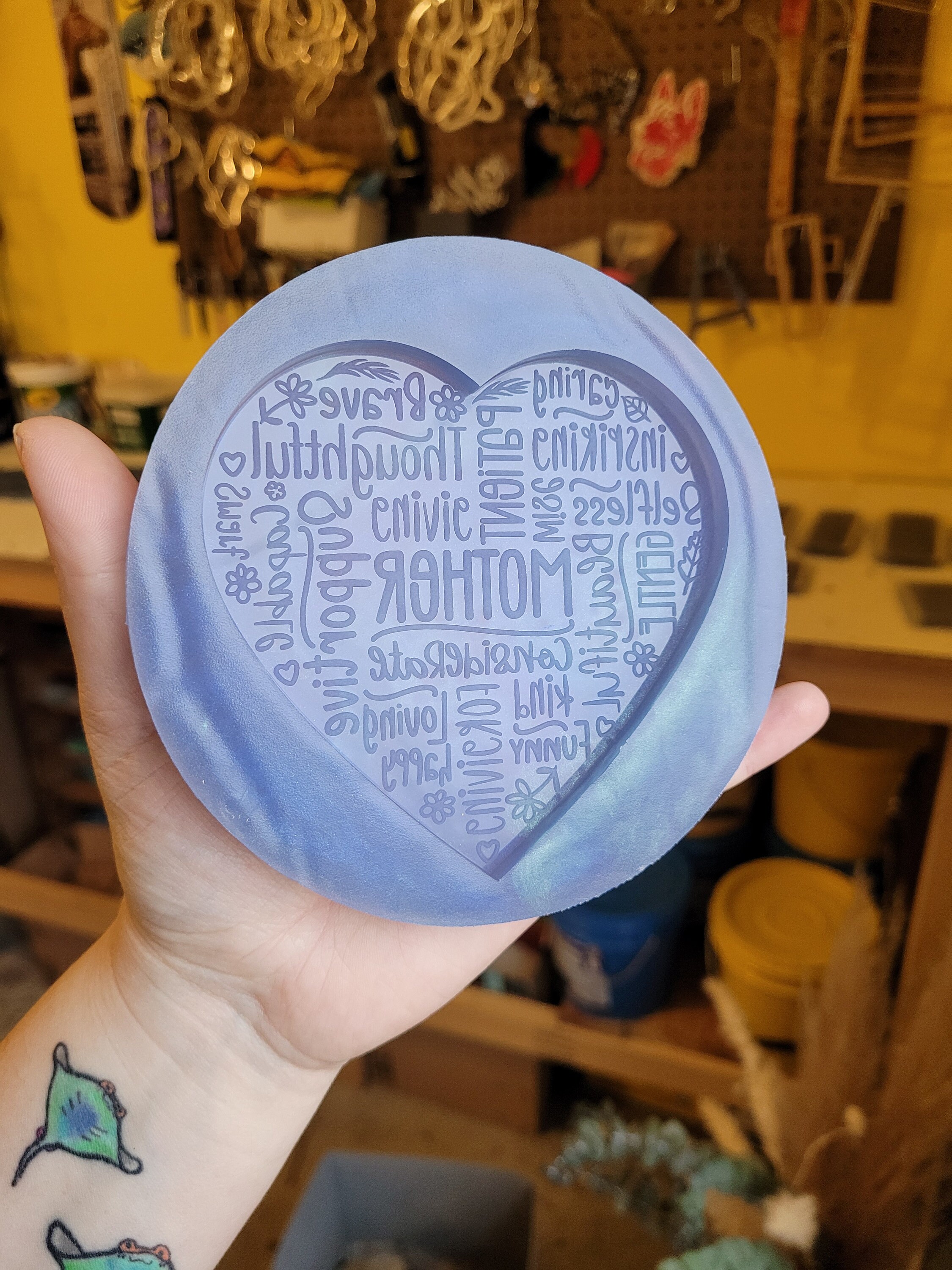 4 Inch, Mother Heart Mold, Mother Mold, Mama Mold, Floral Mold, Resin ...