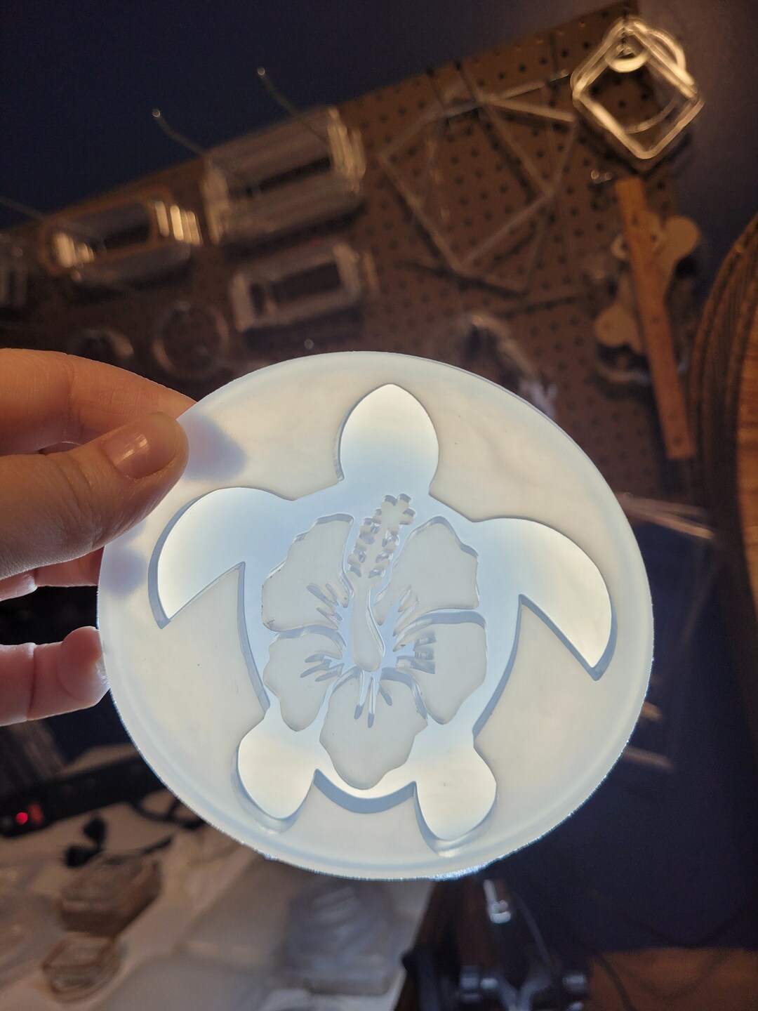 Turtle and Hibiscus Mold, Turtle Mold, Ocean Mold, Sea Mold, Flower ...