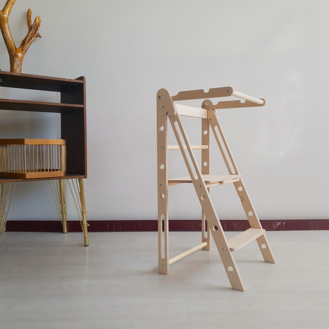 Adjustable Kitchen Learning Tower, Kids Learning Stool, Slim Montessori ...