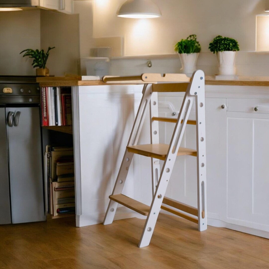 Adjustable Learning Helper Stool for Kids - Montessori Kithcen Toddler ...