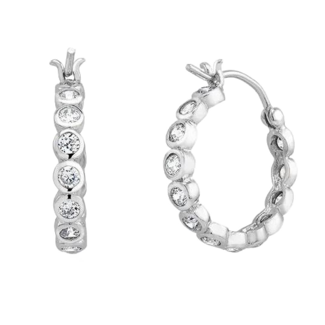 Bezel Set Signity VVS1 D Color CZ Sterling Silver 925 All Around Stones ...