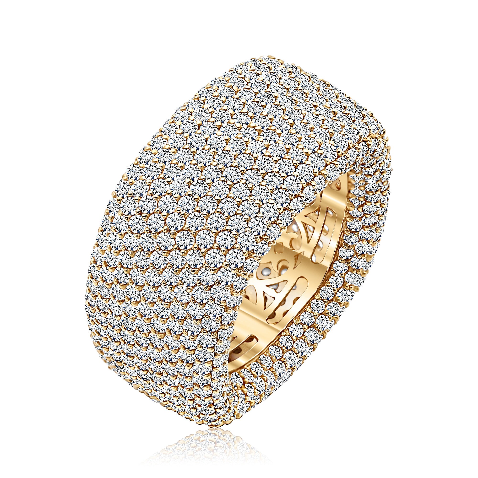 Square CZ Eternity Ring: Pave Sterling Silver Vermeil Band - Etsy