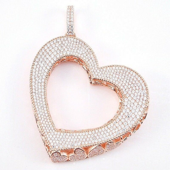 Tilted Heart Pave CZ Artsy Sterling Silver Huge Tilted Box - Etsy