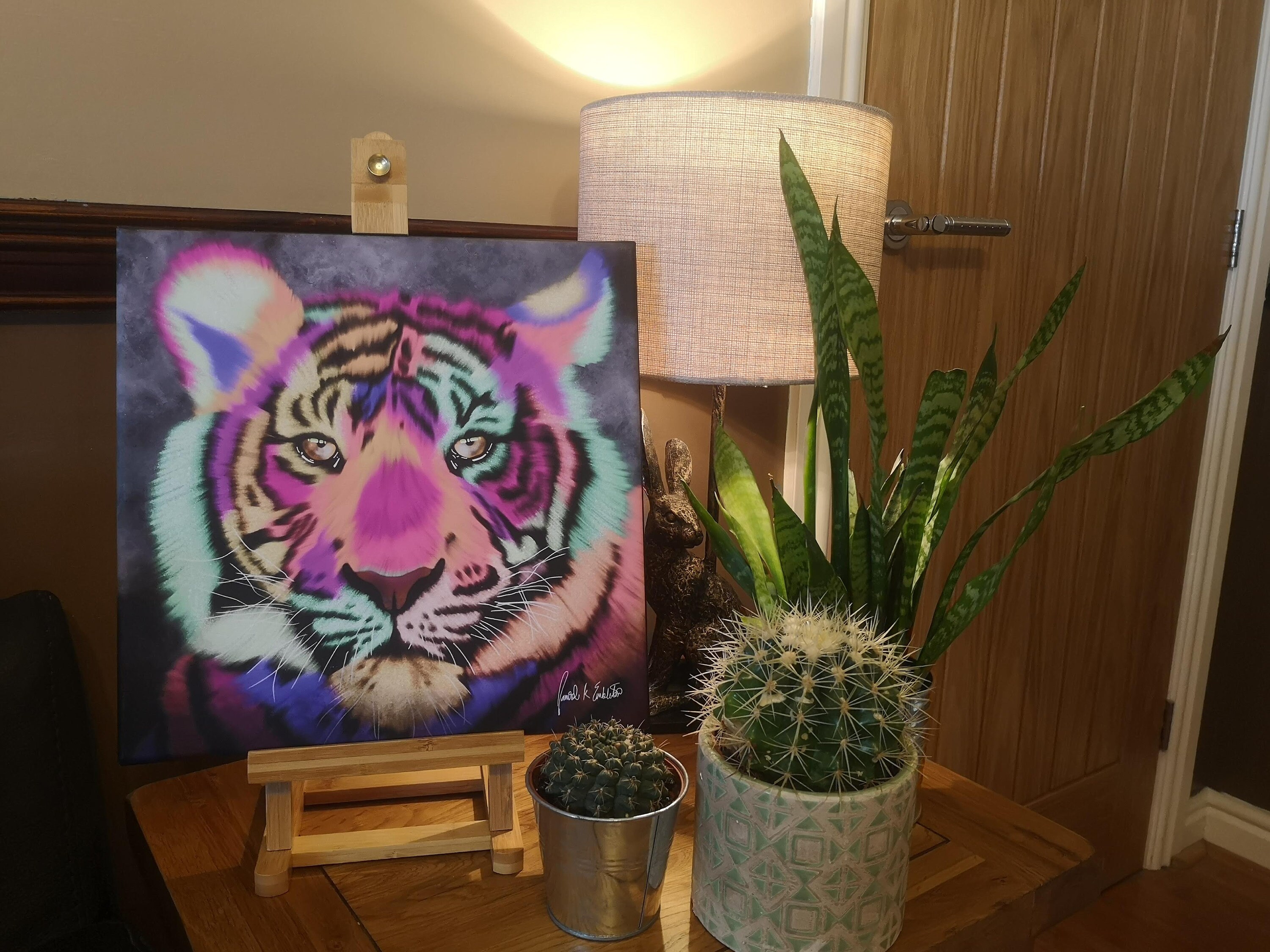 Limited Edition Multicoloured Tiger Face Canvas Print Digital | Etsy