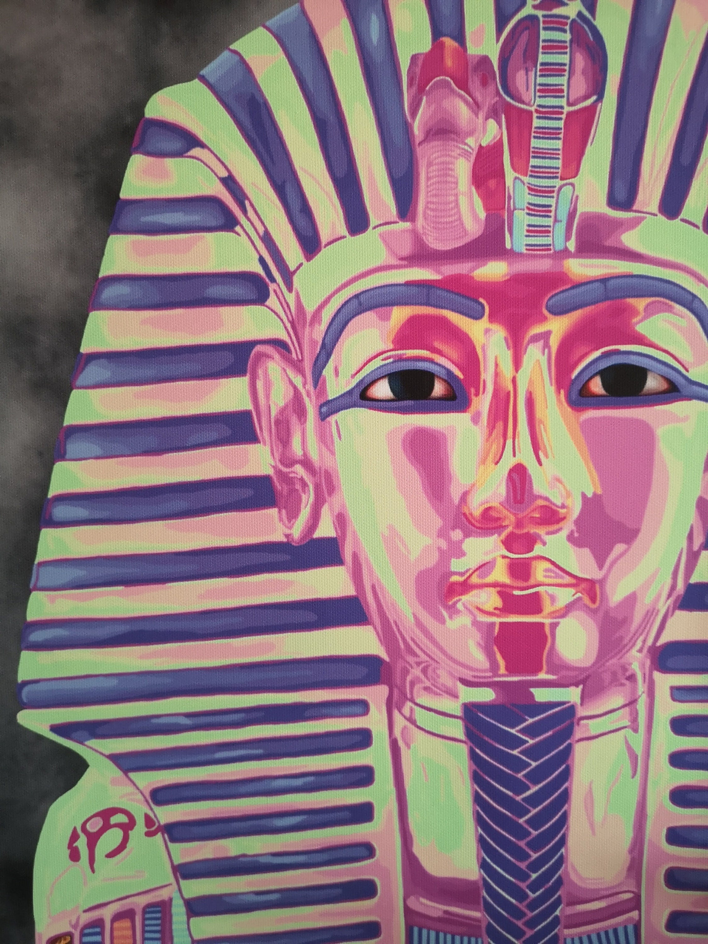 Egyptian King Tut Multicolour Digital Art Décor Picture Canvas - Etsy