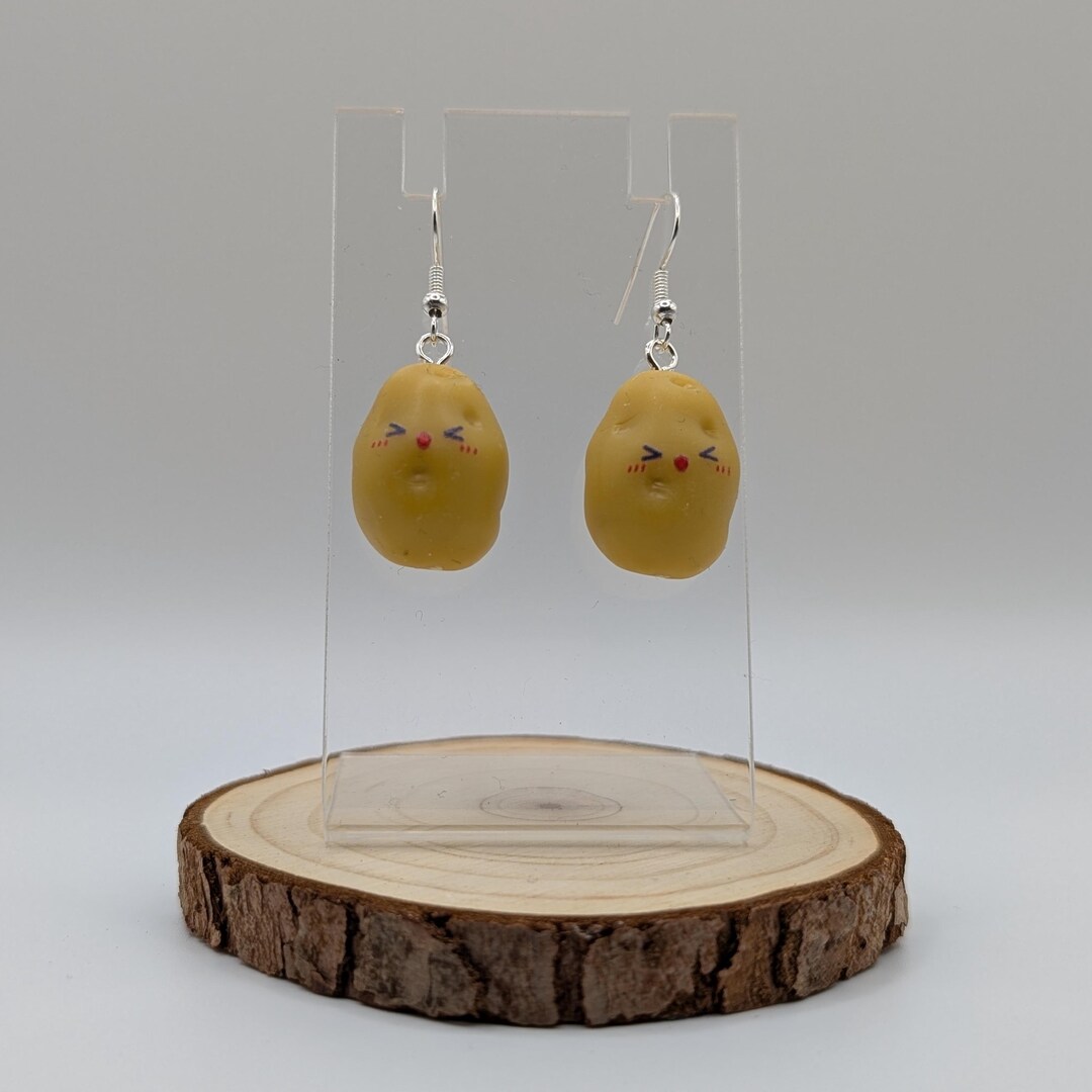 Quirky Kawaii Potato Earrings, Novelty Food Earrings, Unusual Jewelry ...