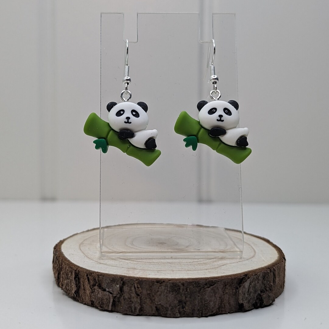 Panda Earrings, Kawaii Panda, Animal Earrings, Novelty, Fun Dangle ...