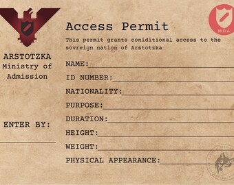 Paper's Please Arstotska Access Permit - Etsy