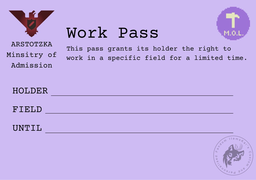 Paper's Please Arstotska Work Permit - Etsy