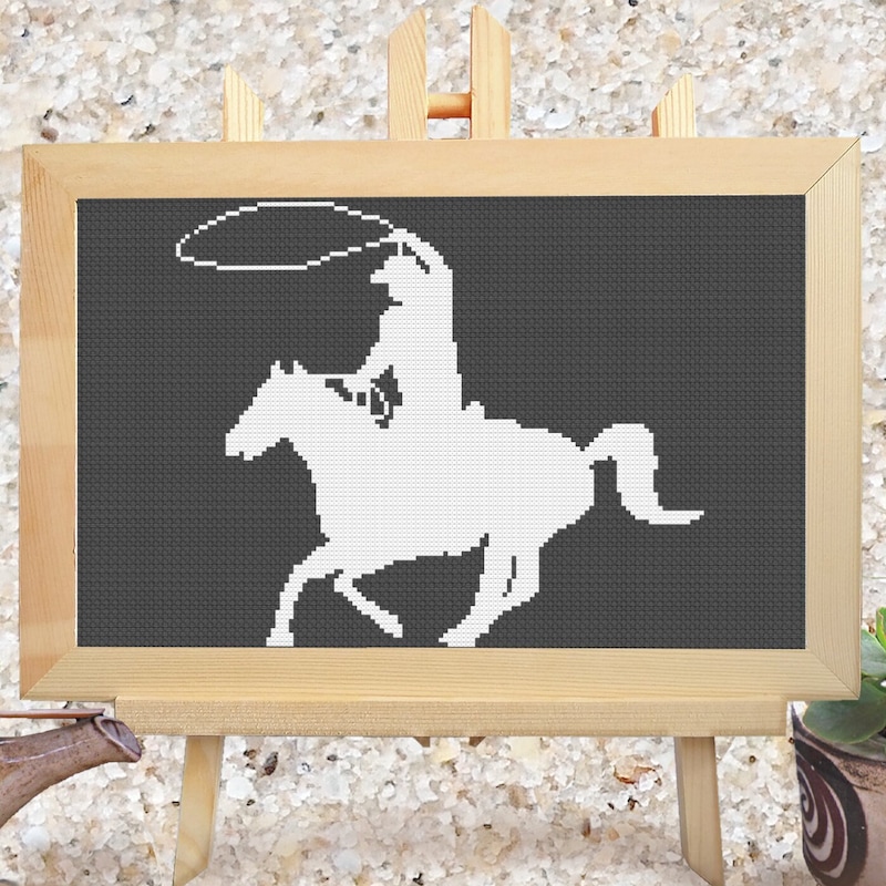 Cowboy Cross Stitch - Etsy