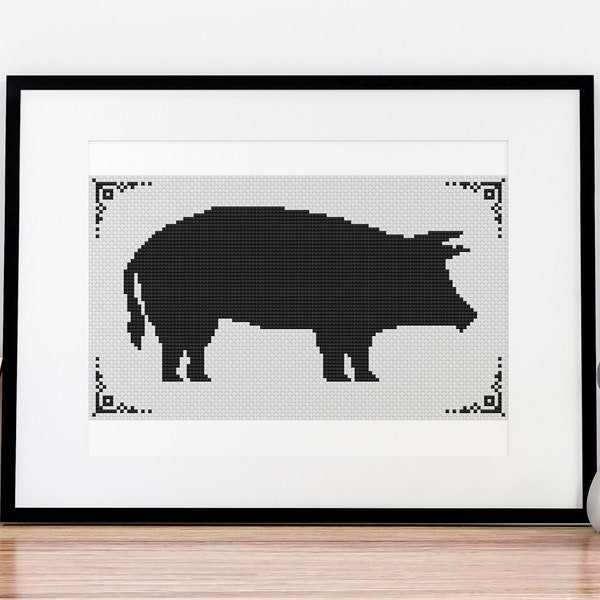 Pig Cross Stitch - Etsy