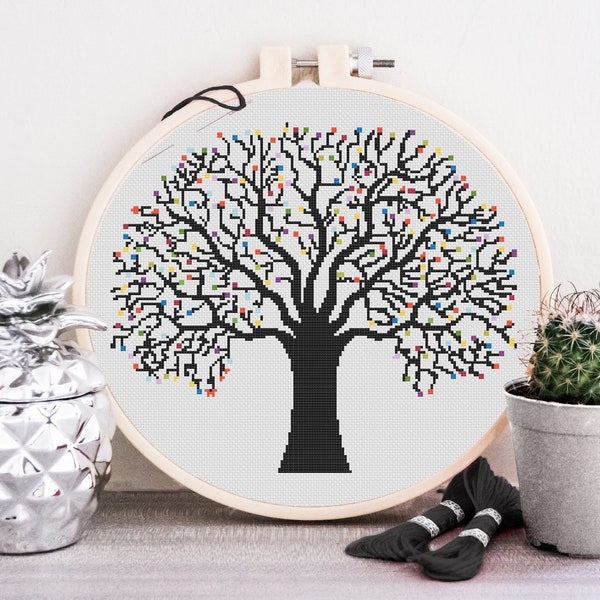 Tree Cross Stitch - Etsy