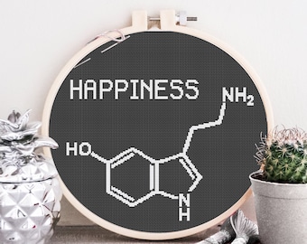 Serotonin Molecule Cross Stitch Pattern - Etsy Australia