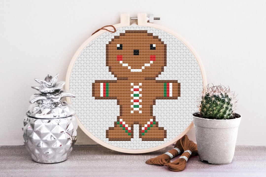 Gingerbread Man Cross Stitch Pattern Simple Cute Beginner Friendly ...