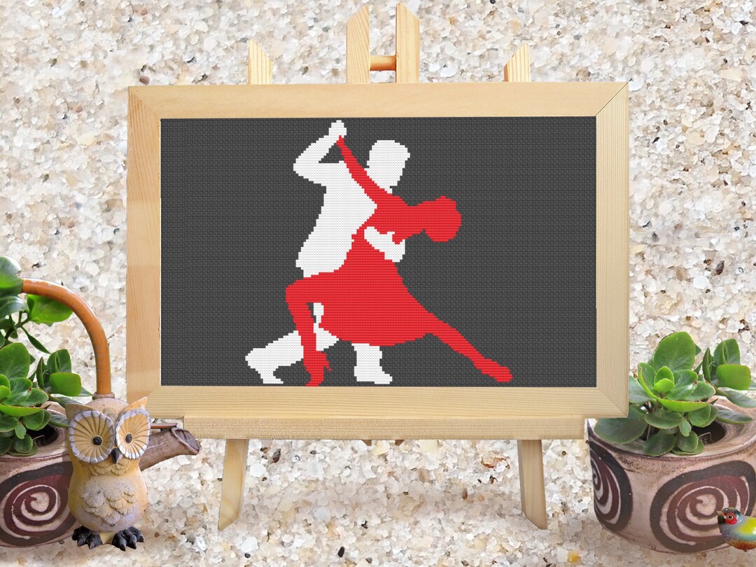 Tango Dancers Cross Stitch Pattern Beautiful Dancing Design 2 Colors ...