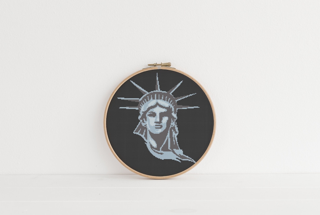 Lady Liberty Cross Stitch Pattern New York Iconic American Landmark ...