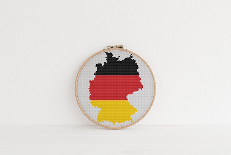 Germany Cross Stitch Pattern German Flag Map Travel Lover Design 3 ...