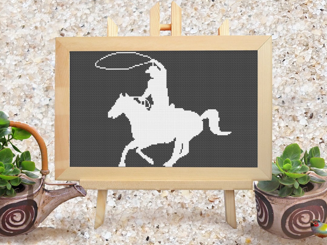 Rodeo Roping Cowboy Cross Stitch Pattern Rustic Western Country Living ...