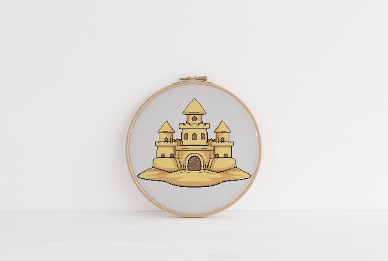 Sandcastle Cross Stitch Pattern Ocean Beach Kids Fun Design 5 Colors - Etsy