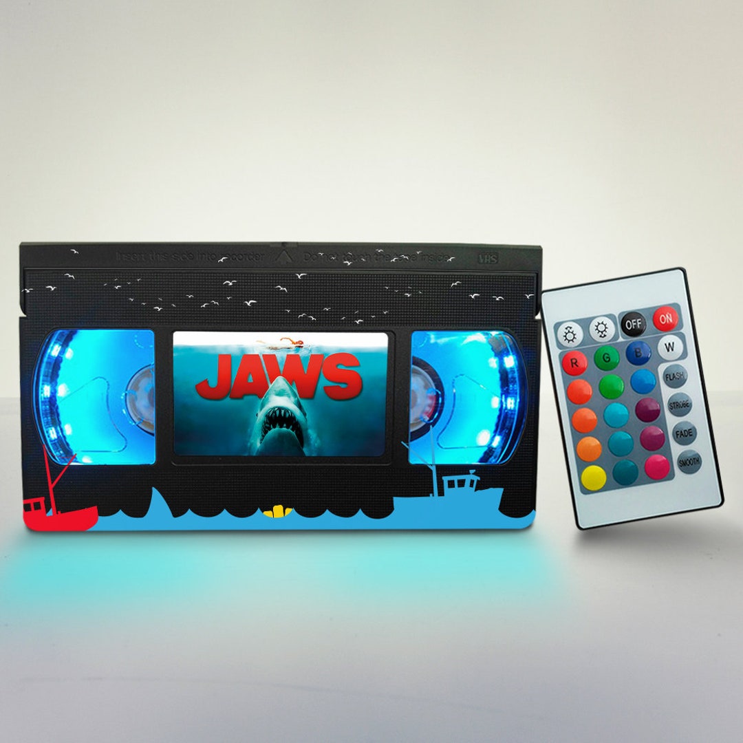 Retro VHS Jaws Lamp: Handmade 80s Movie Night Light - Etsy