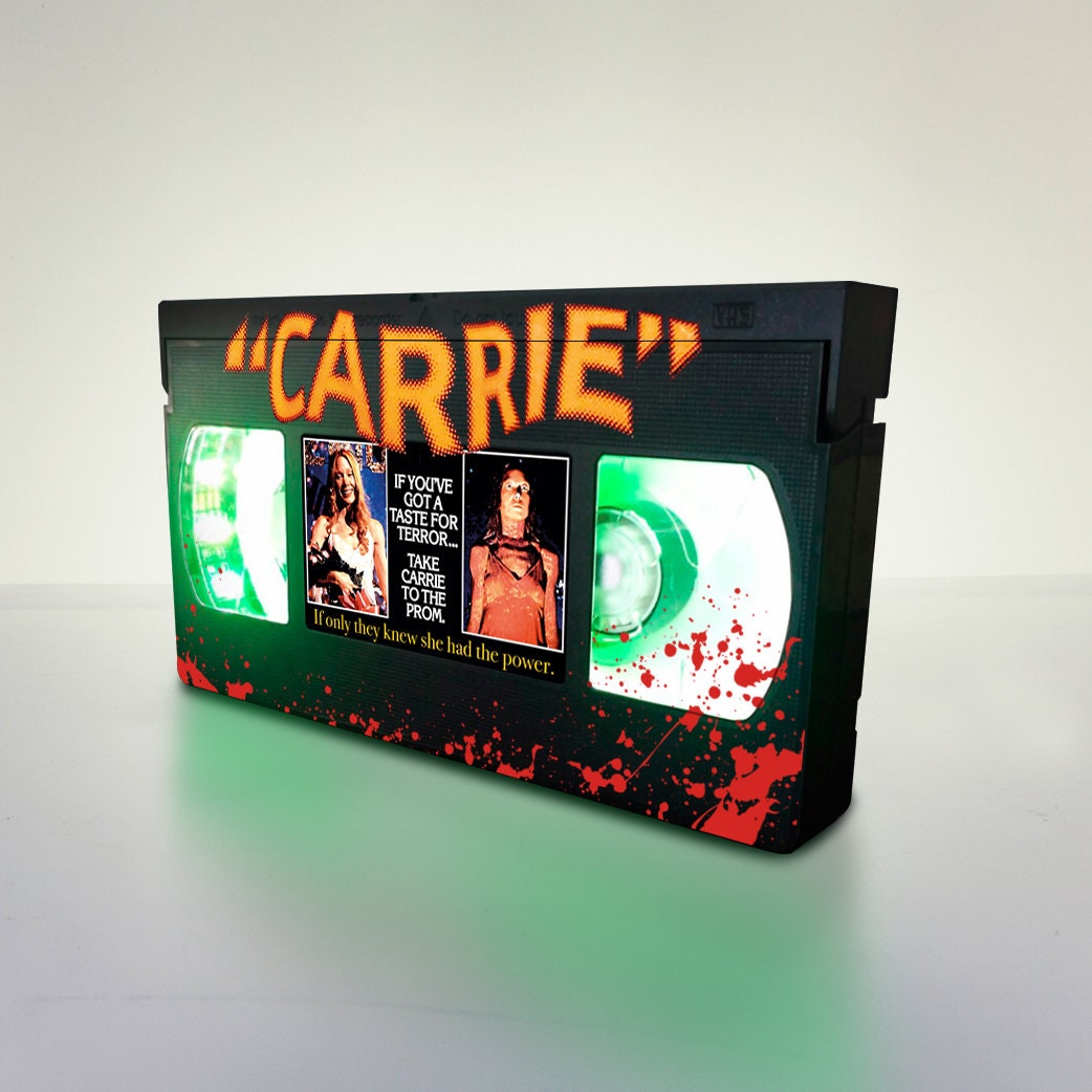 Retro 'carrie' VHS Lamp: Handmade Horror Movie Decor - Etsy