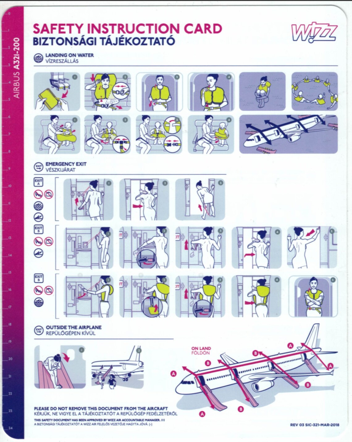 Wizzair Airbus A321-200 Safety Instruction Card - Etsy