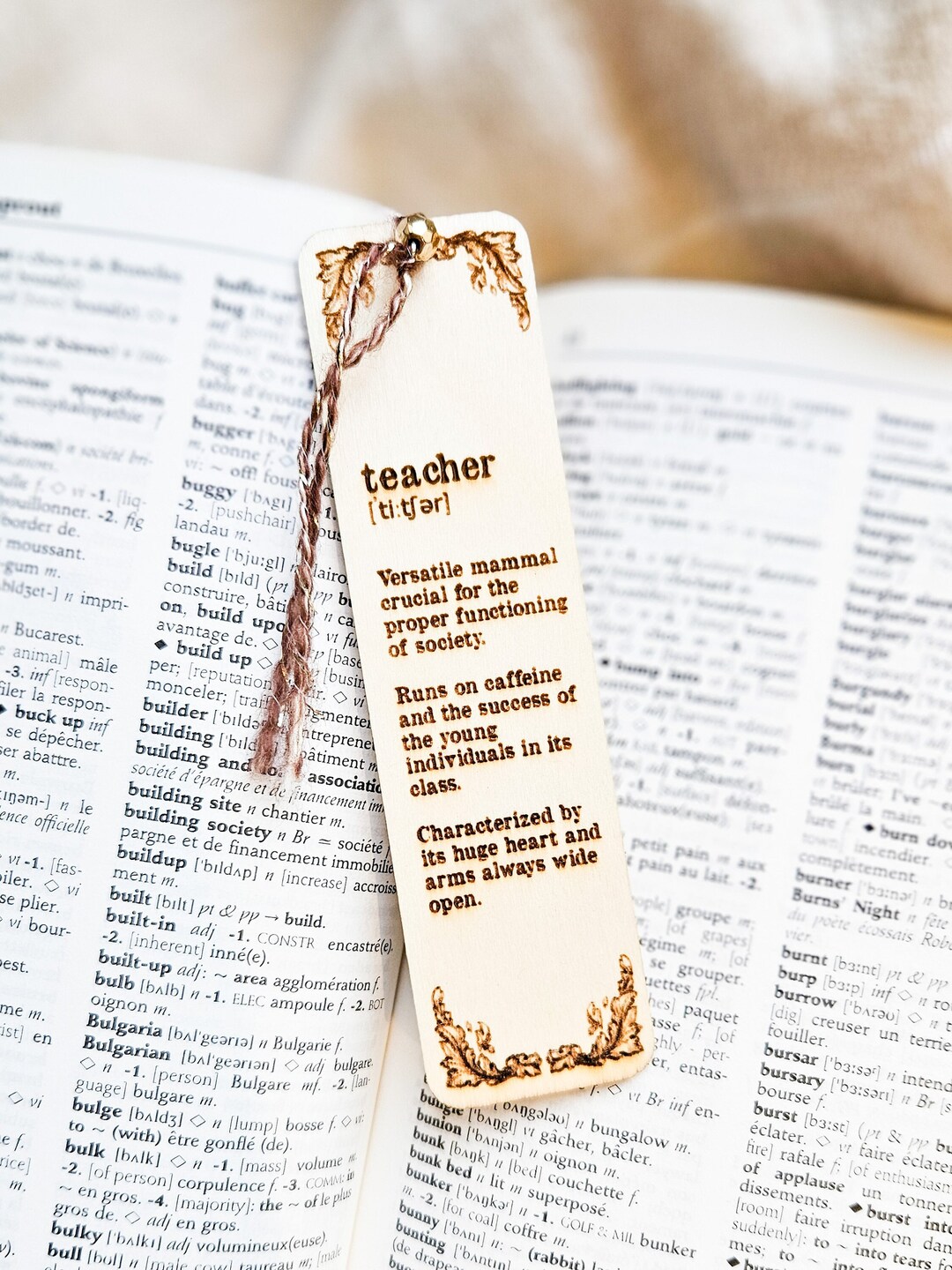 Funny Wooden Teacher Bookmark With Humorous Definition - Etsy