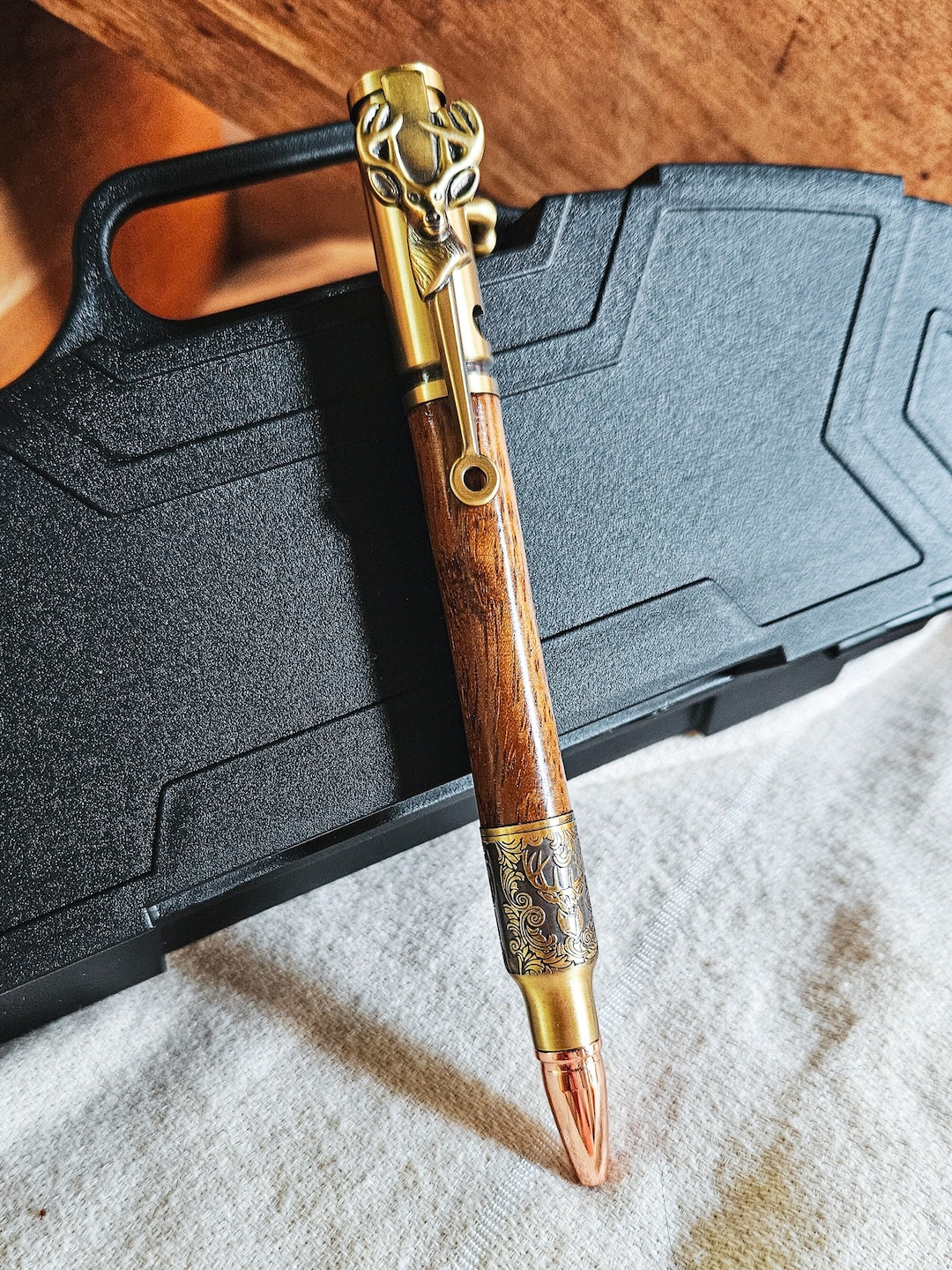 Handcrafted Mahogany Deer Hunting Pen | Unique Gift for Hunters | Rifle ...