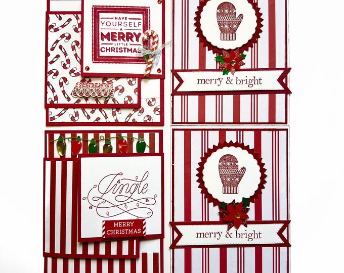 Handmade Peppermint Christmas Card Set: Festive Holiday Greetings - Etsy