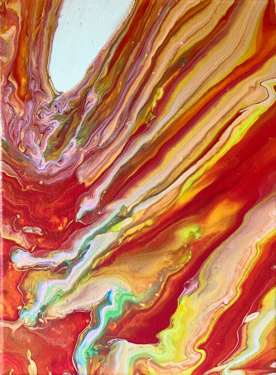 Acrylic Pour Painting geode Fire - Etsy
