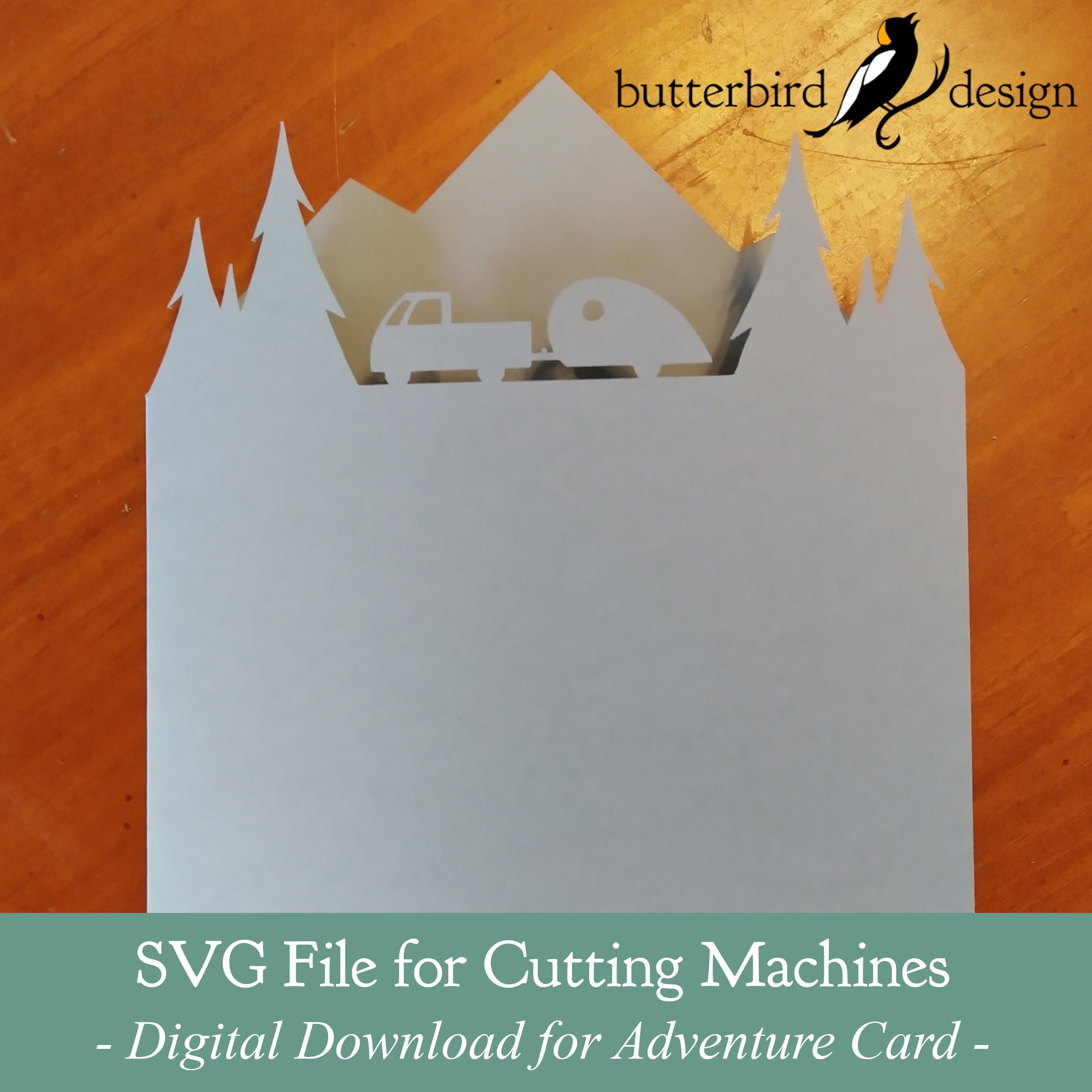 Adventure Card SVG / Digital Download / DIY 7 in X 5 in Card / File for ...