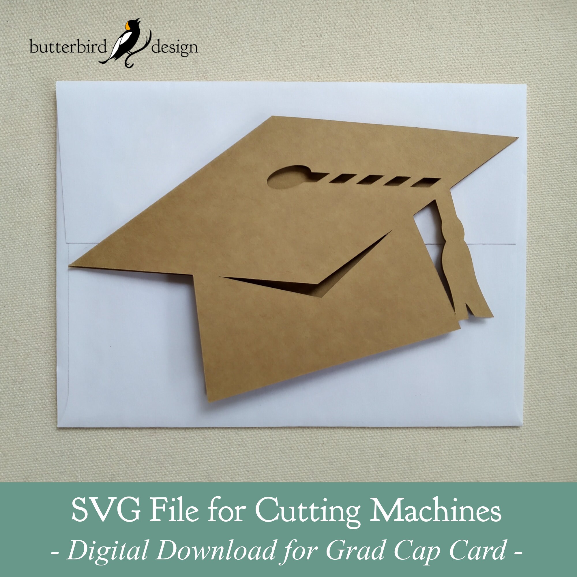 Grad Card SVG / Digital Download / DIY Graduation Cap Card / File for ...