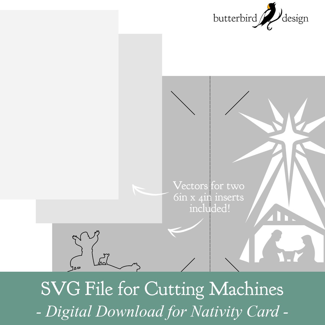 Nativity Card SVG / Digital Download / File for Cutting - Etsy UK