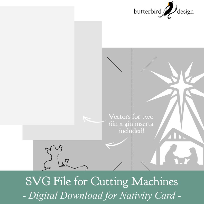 Nativity Card SVG / Digital Download / File for Cutting - Etsy UK