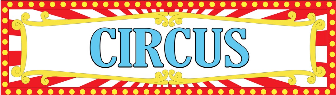 Circus Banner Carnival Sign Theme Party Decorations Party Favors - Etsy