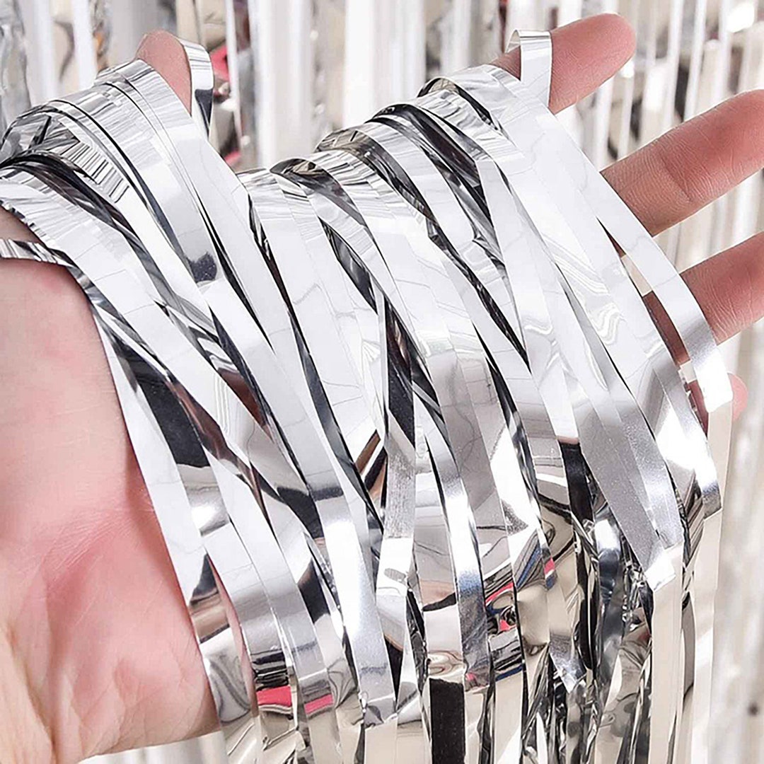 Silver Foil Fringe Door Curtains for Photobooth Doorway Backdrop ...