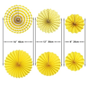 Yellow Paper Fans Paper Rosettes Paper Fan Backdrop Pinwheel ...