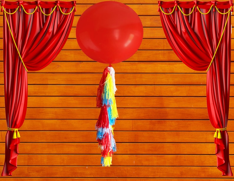 Circus Themed Jumbo Balloon with Balloon Tassel Tail Carnival | Etsy