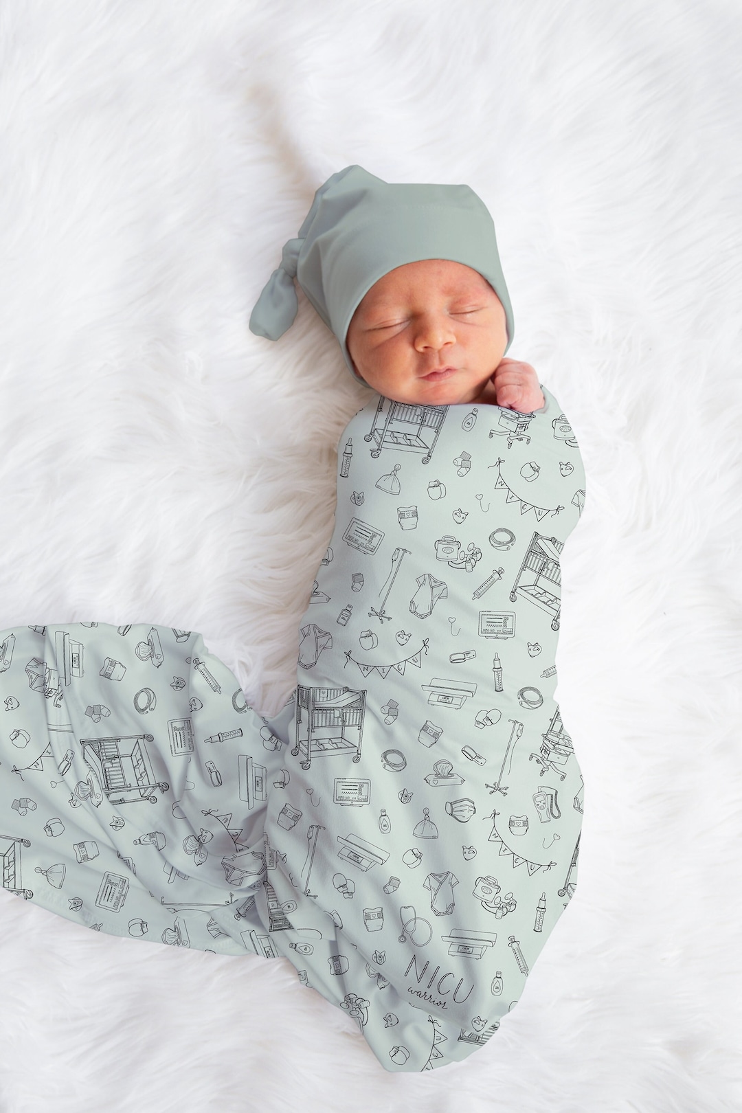 NICU Warrior Swaddle Blanket, Baby Swaddle Blanket, Nicu Graduate Gift ...